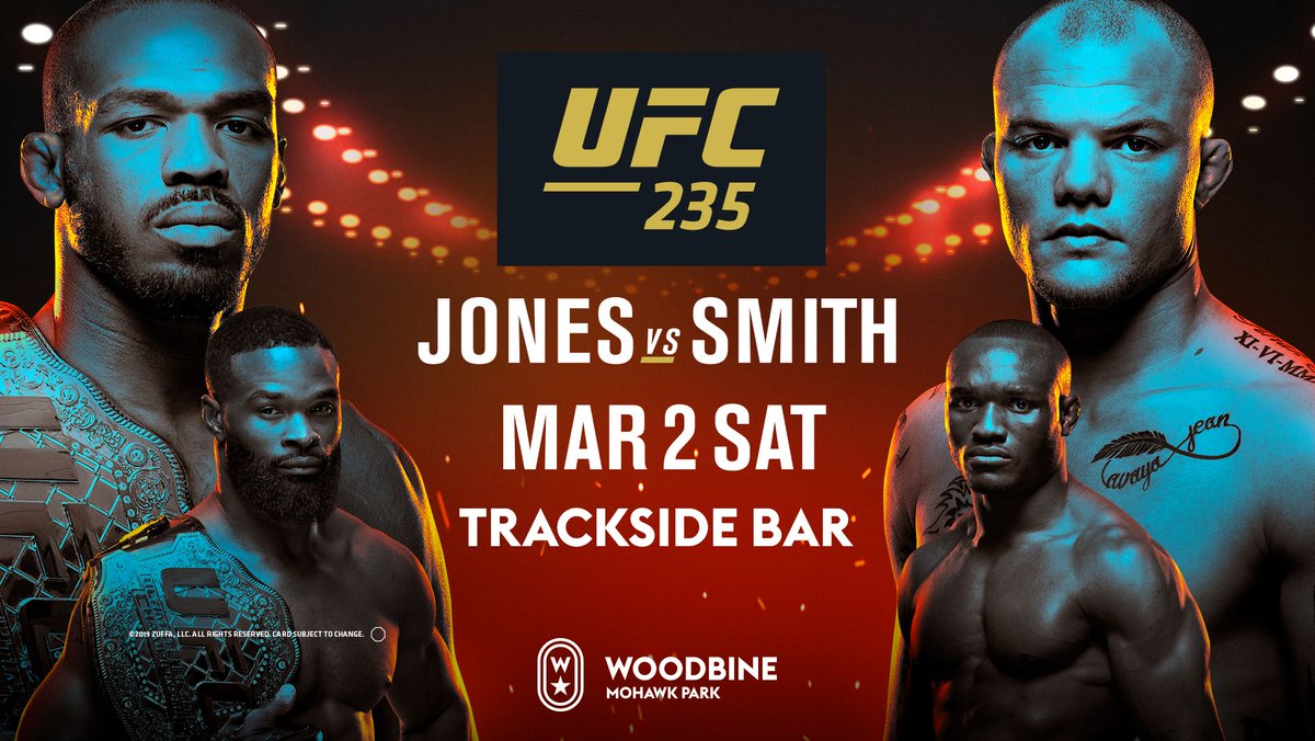 Watch UFC 235 this Saturday in Trackside Bar - Woodbine Mohawk Park